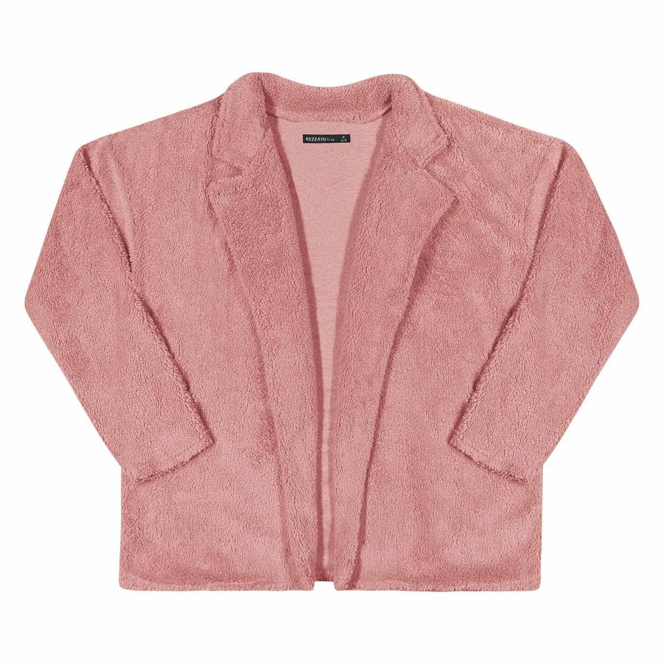 Casaco Gola Aberta Plus Size Feminino Rezzato
