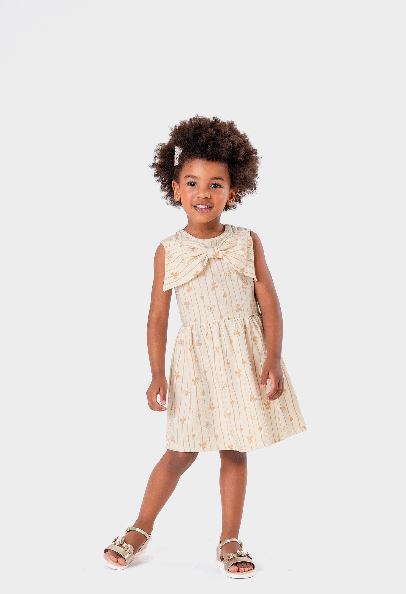 Vestido Estampa de Laços Menina Alenice